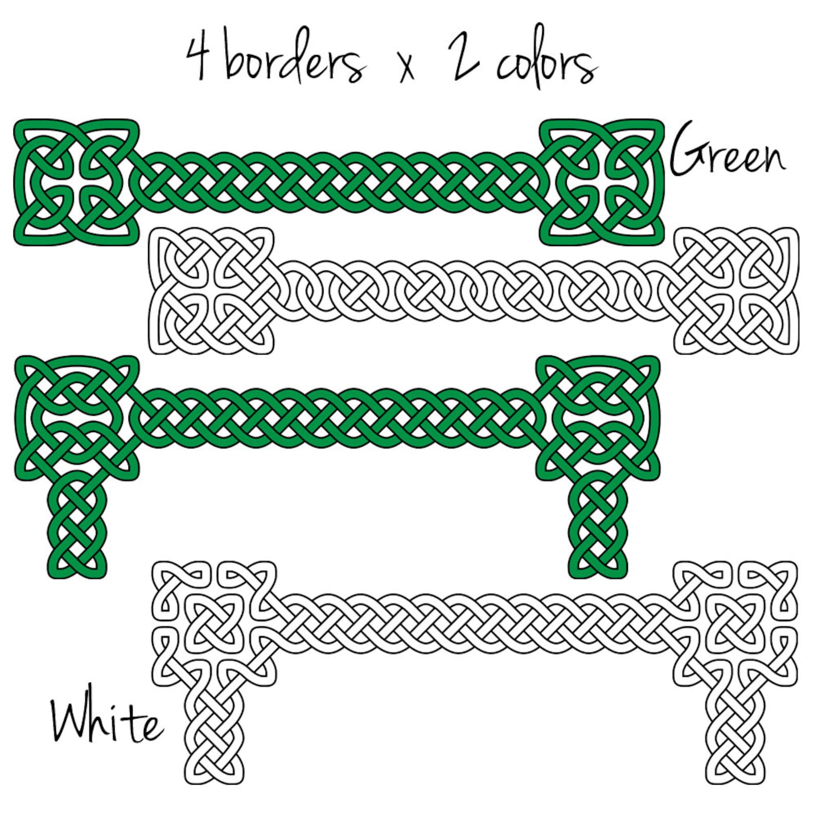 Celtic Borders Clip Art 2: Transparent, High-resolution PNG Files of ...