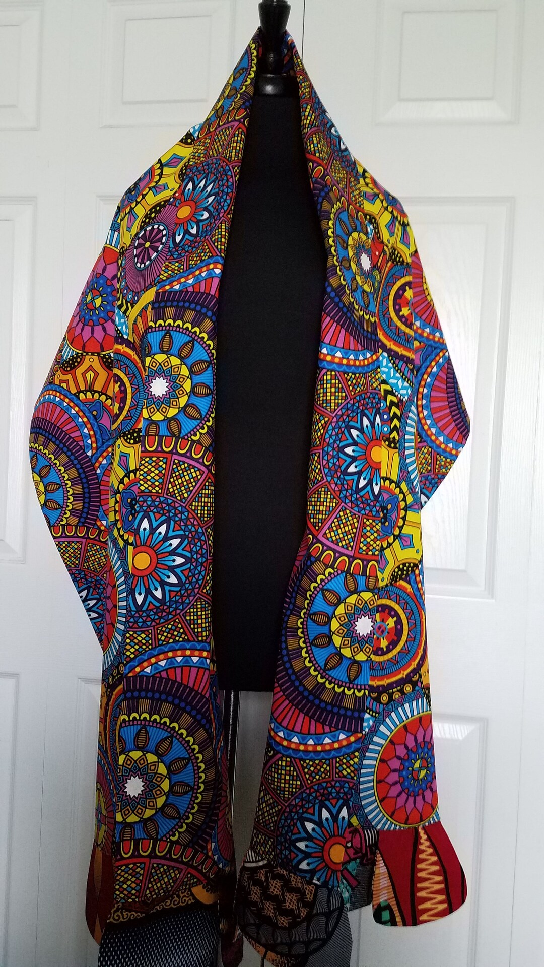 Extra Large African Scarf/wrap Reversible Wedding Scarf Ankara Petals ...