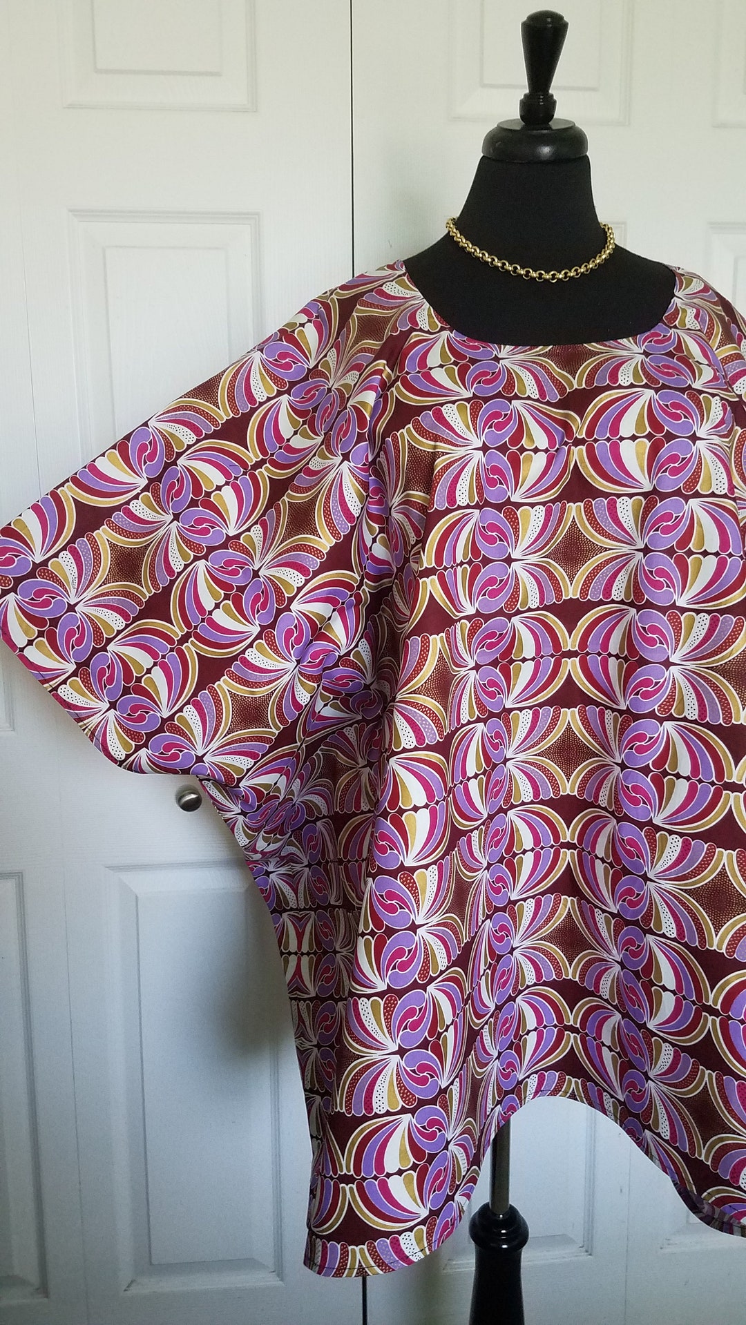 West African Short Boubou With Head-wrap Free Flowing Boubou/top Purple ...