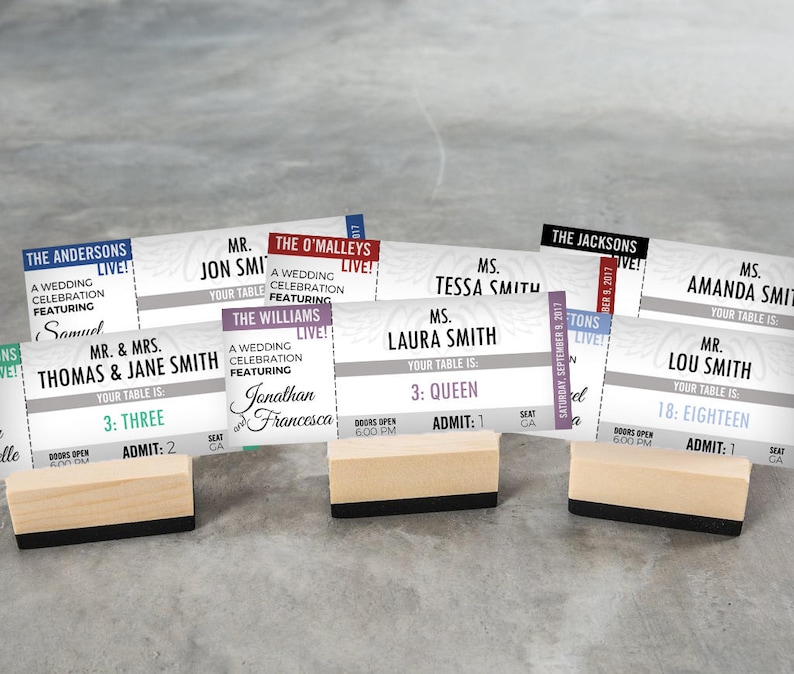 Wedding Tickets Custom Personalized Placecards - Concert Tickets ...