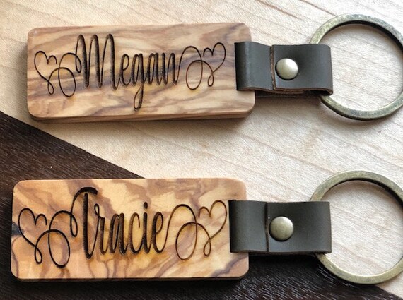 Custom Personalized Keychains. Koa Walnut Purple Heart or - Etsy