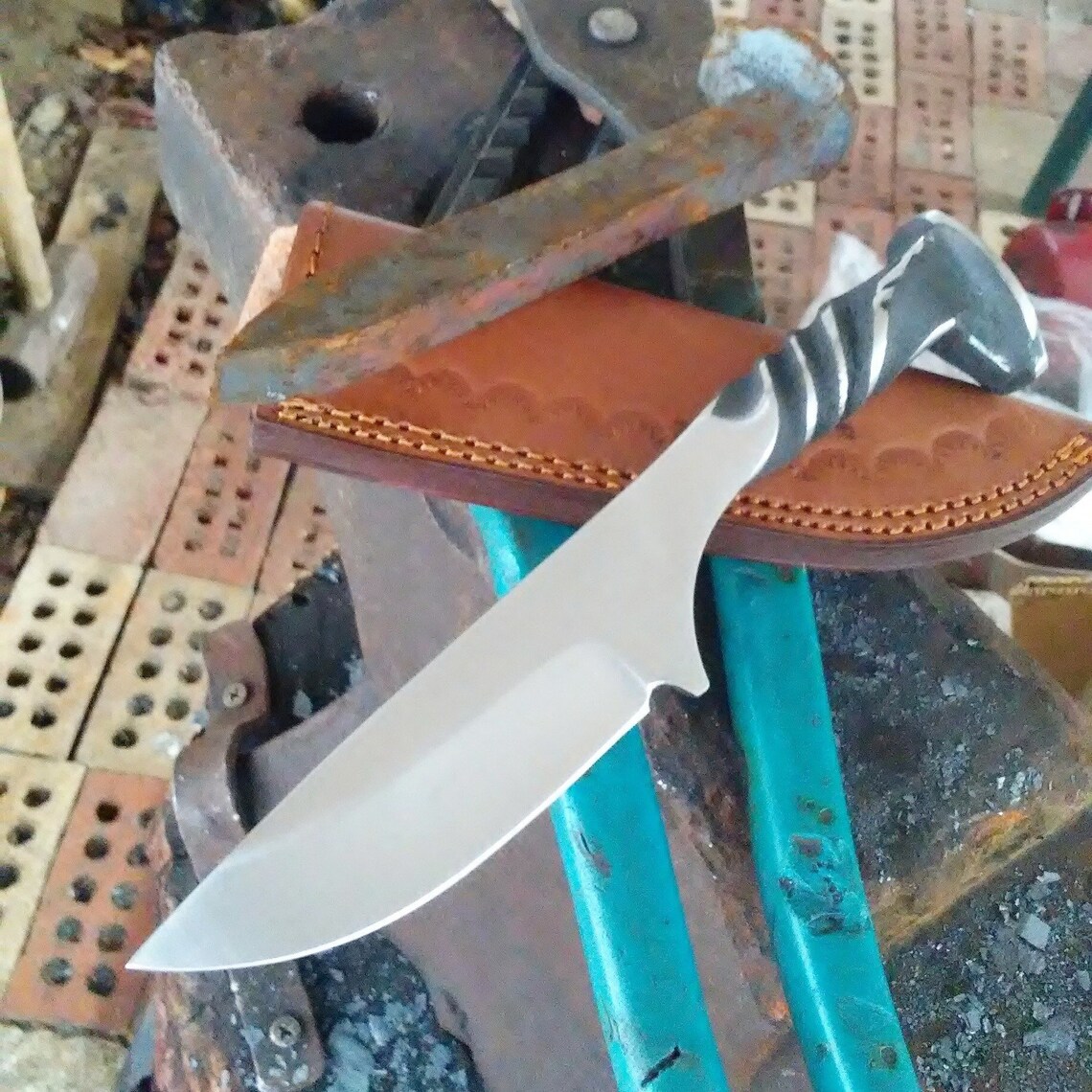 Andy Alm Drop Point Railroad Spike Knife - Etsy