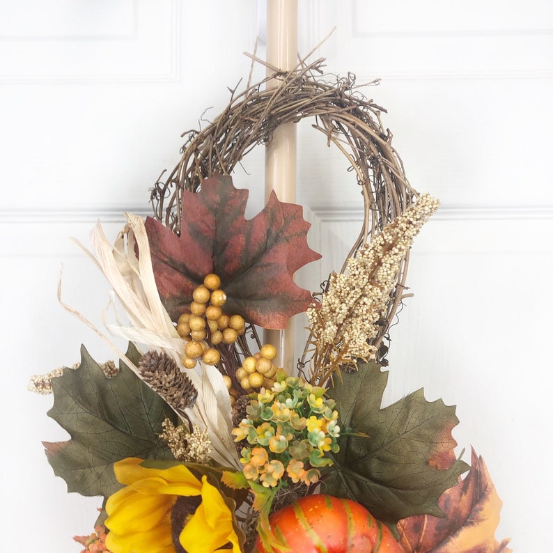 Fall Rake Wreath, Seasonal Porch Decor, Front Door Hanger, Autumn Home ...