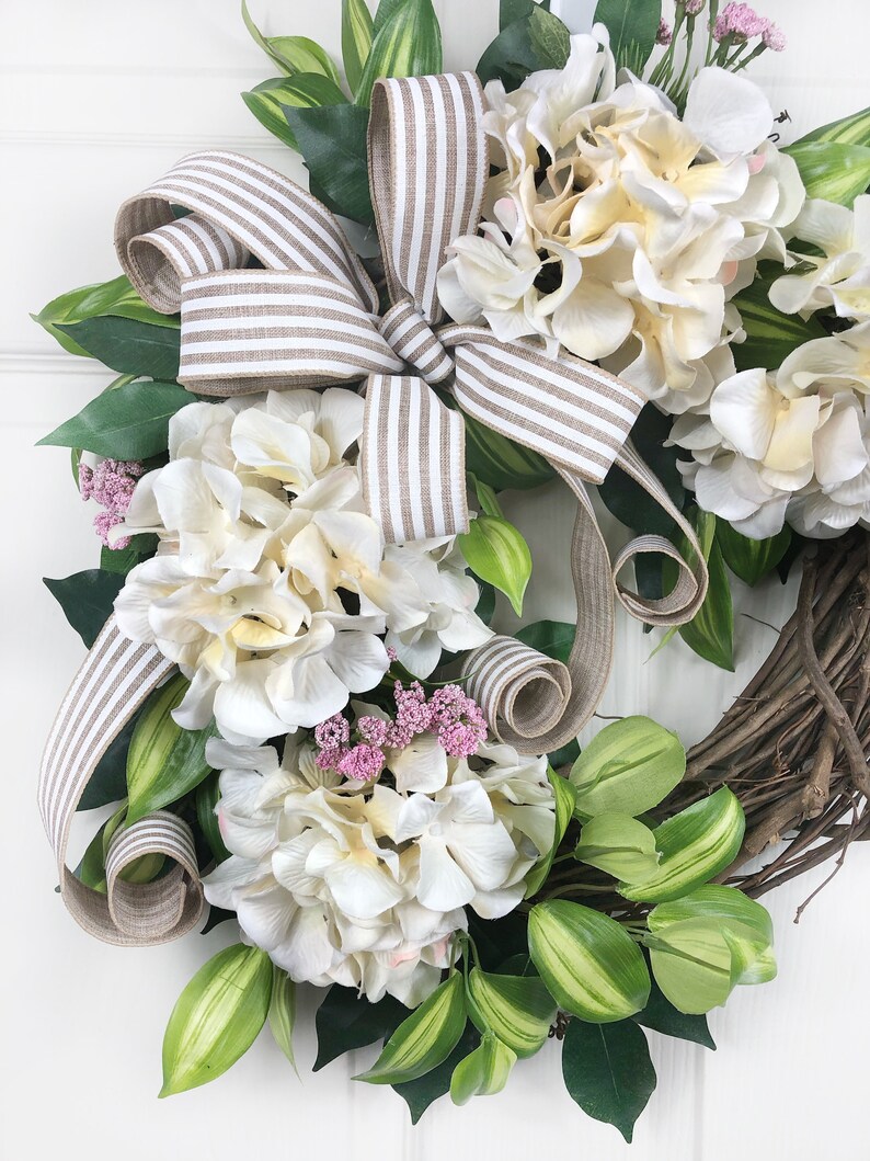 Hydrangea Monogram Wreath Summer Front Door Decor Wedding - Etsy