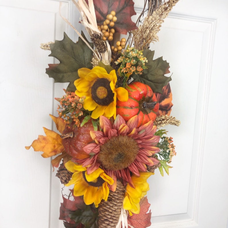 Fall Rake Wreath, Seasonal Porch Decor, Front Door Hanger, Autumn Home ...