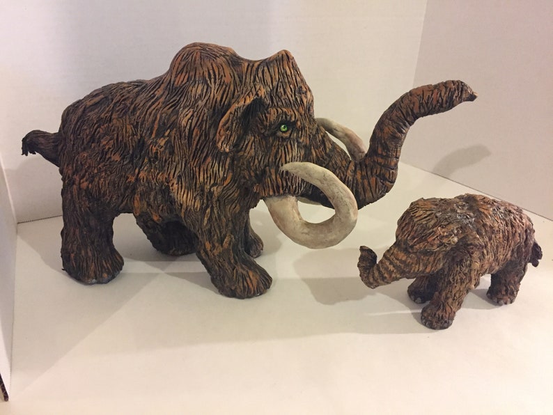 Handmade Paper Mache Woolly Mammoths - Etsy
