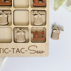 Sewing Tic-tac-toe Game - Wooden Board Game Set - Perfect for Family ...