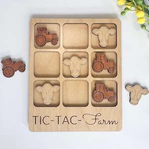 Farm Themed Tic-tac-toe Board Game, Gift for Farmer, Children’s Farm ...