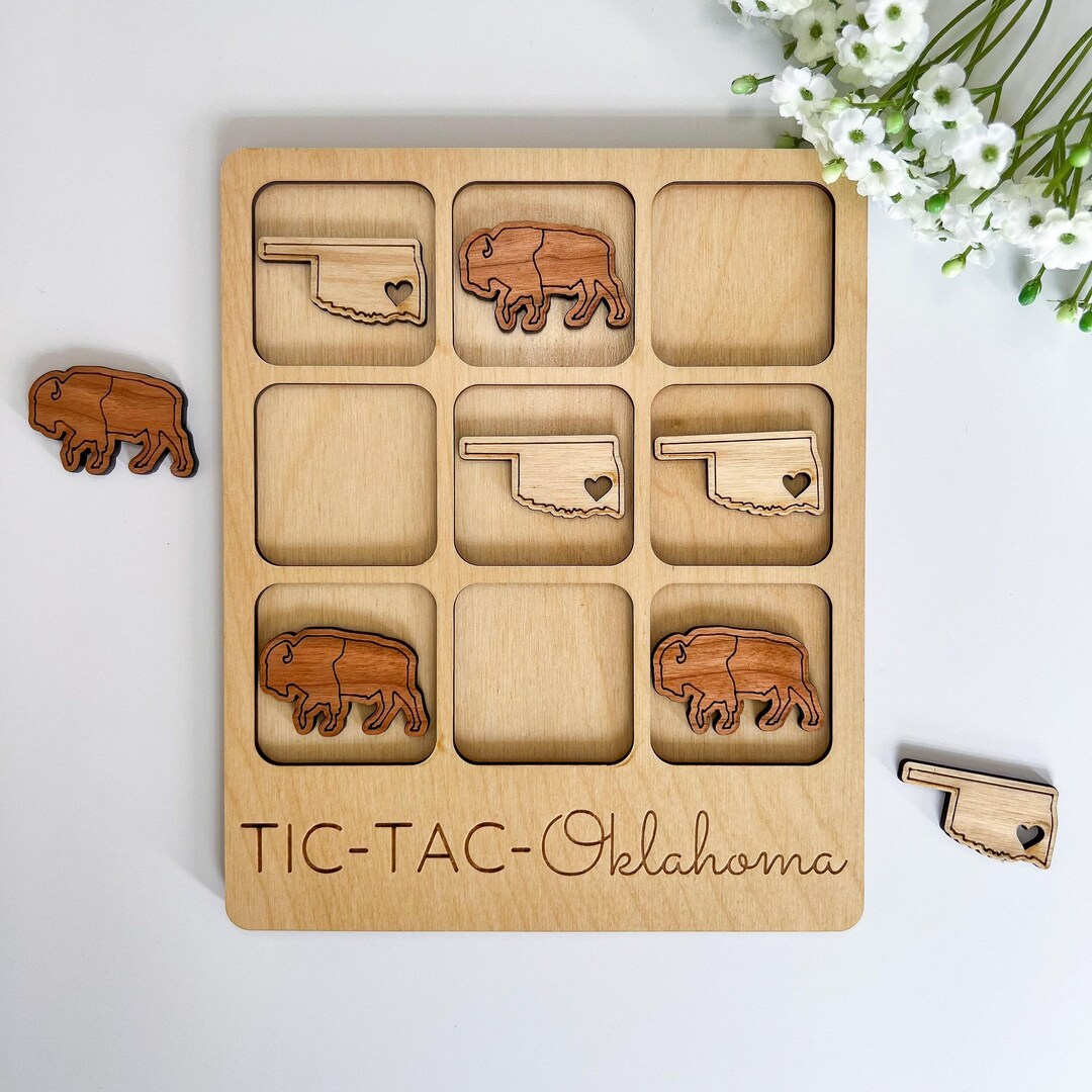 Oklahoma State Tic-tac-toe Board Game - Etsy