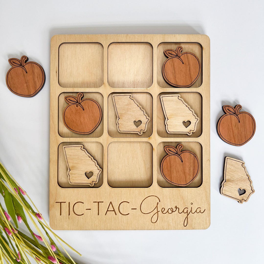 Georgia-themed Tic-tac-toe Board Southern Charm Inspired Game Set for ...
