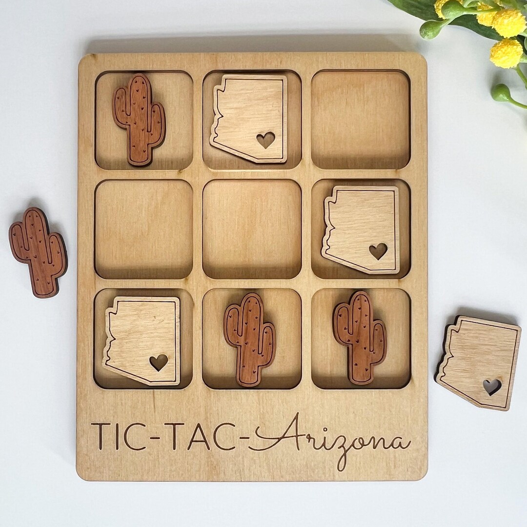 Arizona Tic-tac-toe Board Southwest Spirit Game Set With Iconic Symbols ...