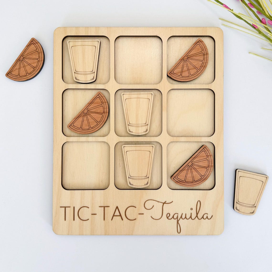 Tequila Tic-tac-toe Board for Agave Enthusiasts Handcrafted Wooden Game ...