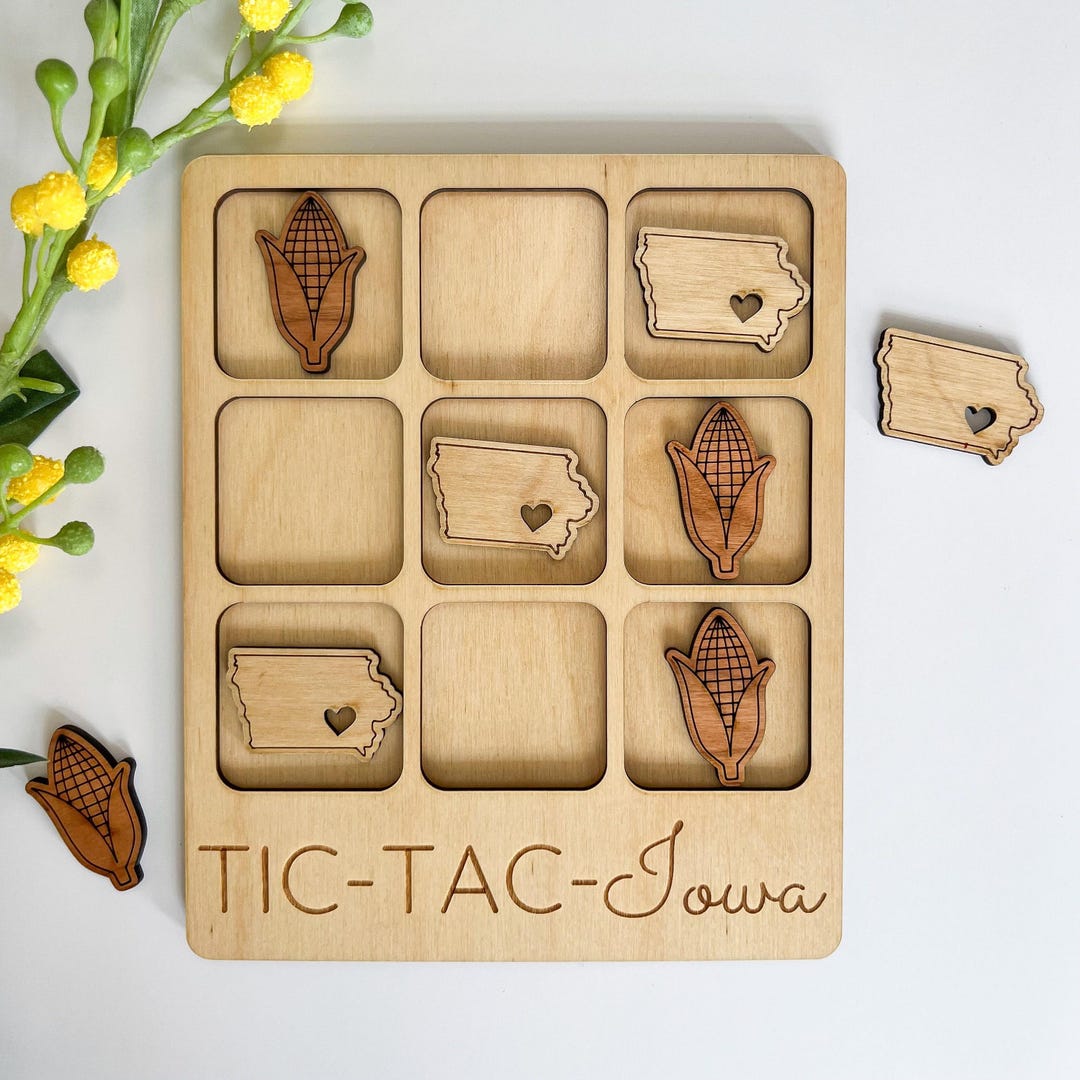 Iowa Pride Tic-tac-toe Board A Beautifully Crafted Game Set Celebrating ...