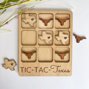 Texas State Tic-tac-toe Board Game - Etsy