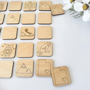 State Wooden Memory Game, State Pride Matching Card Games for Kids ...
