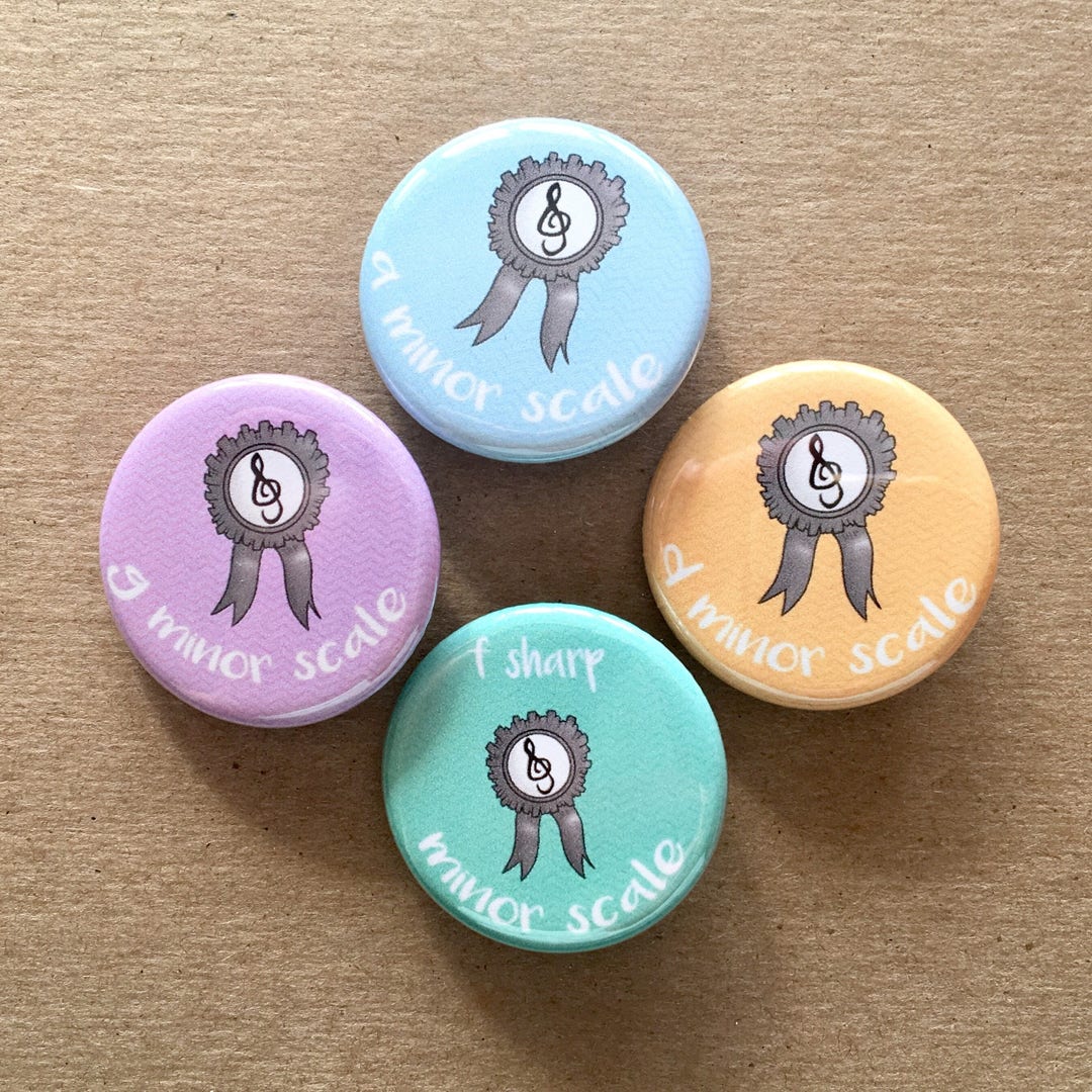 Minor Scale Button Pins // Piano Teacher // Musician Gift // Teacher ...