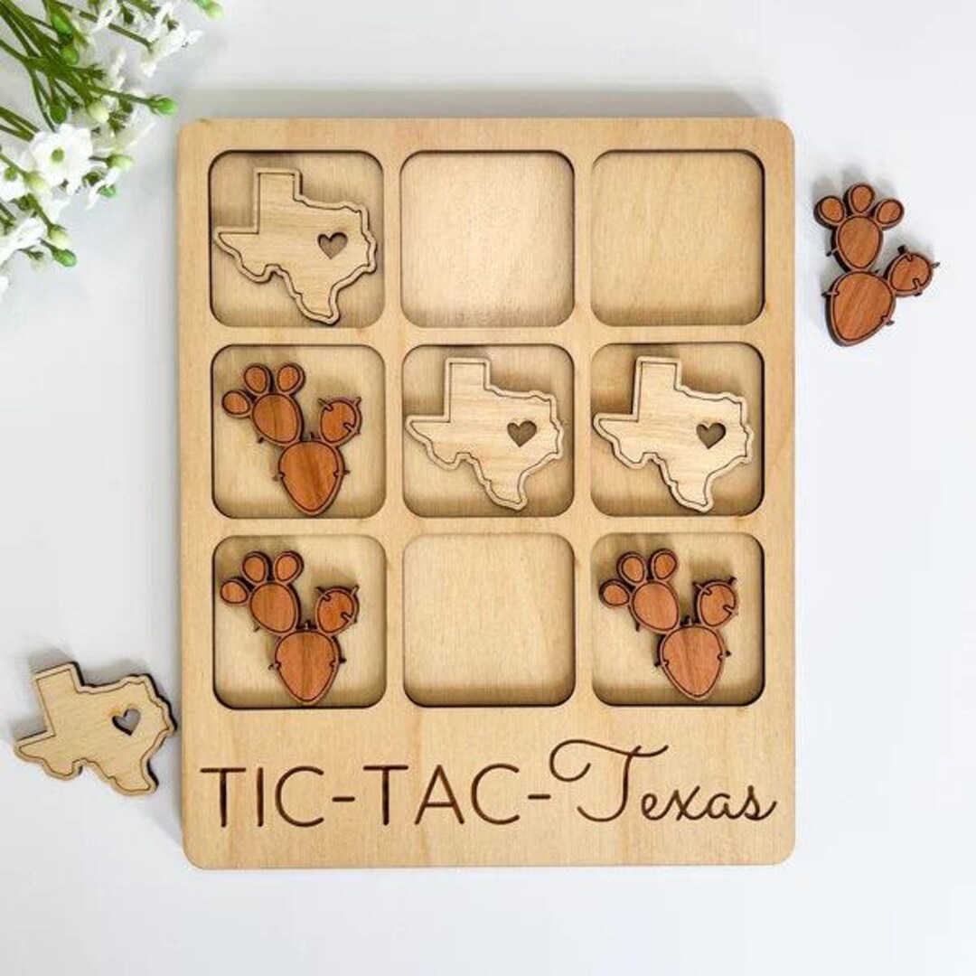 Texas State Tic-tac-toe Board Game - Etsy