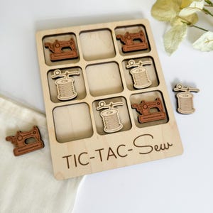 Sewing Tic-tac-toe Game - Wooden Board Game Set - Perfect for Family ...