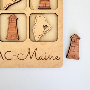 Maine Theme Tic-tac-toe Wooden Board Game Set - Perfect for Family Game ...