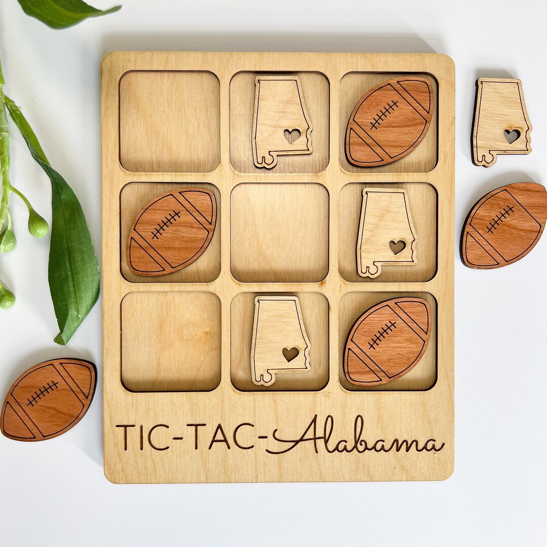 Alabama Tic-tac-toe Board Game, Custom State Symbol Travel Game - Etsy