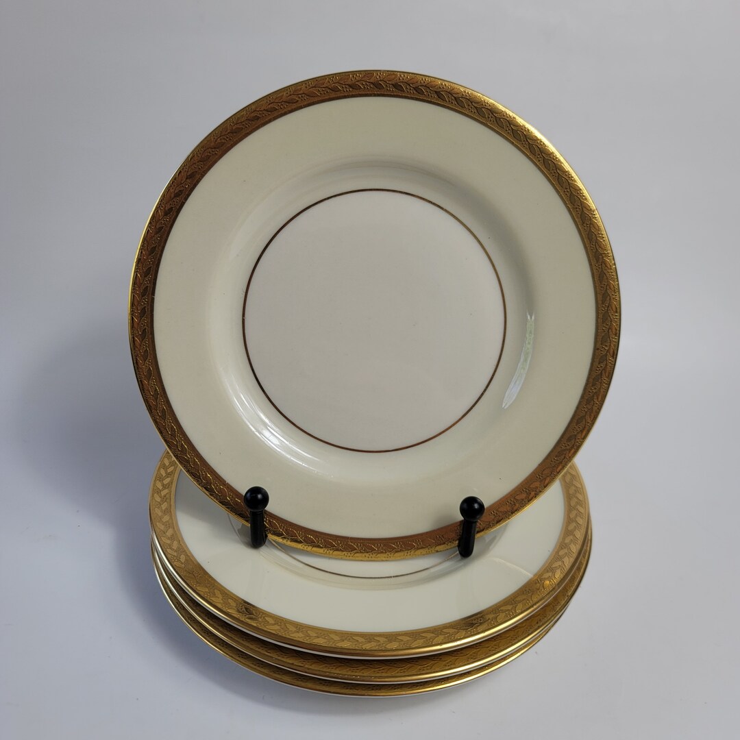 FOUR Haviland Madison Bread Plates Cream Band Gold Encrusted Edge - Etsy