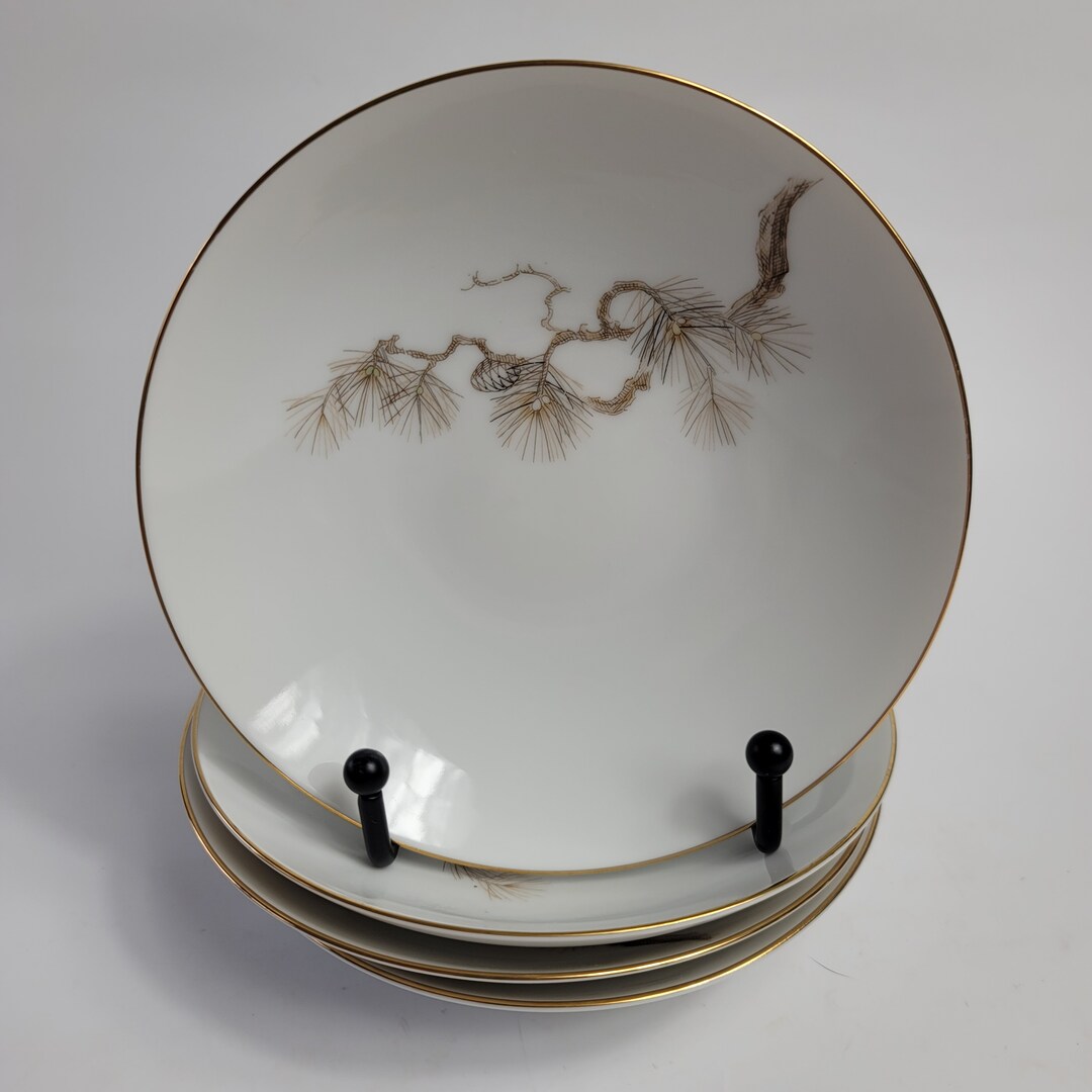 FOUR Sango Larchmont Fruit Bowls White With Brown Pine Branch - Etsy