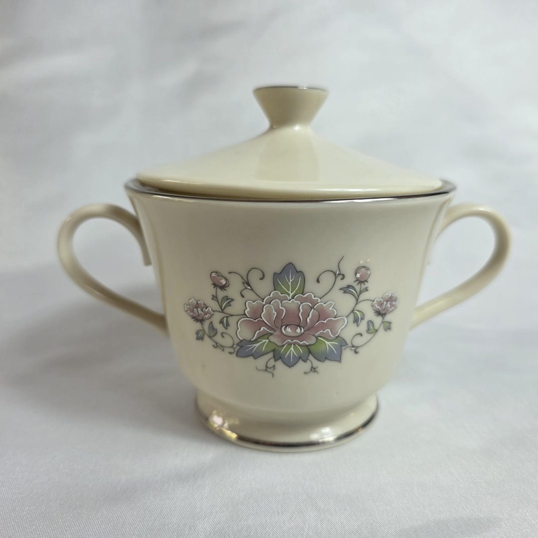 Lenox Charleston Sugar Bowl With Lid Pastel Floral Design Cosmopolitan ...