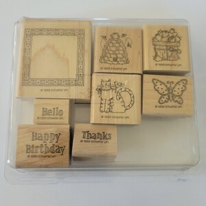 1999 Stampin' up Rubber Stamp Set Butterfly, Cat, Fruit, Bee Hive ...
