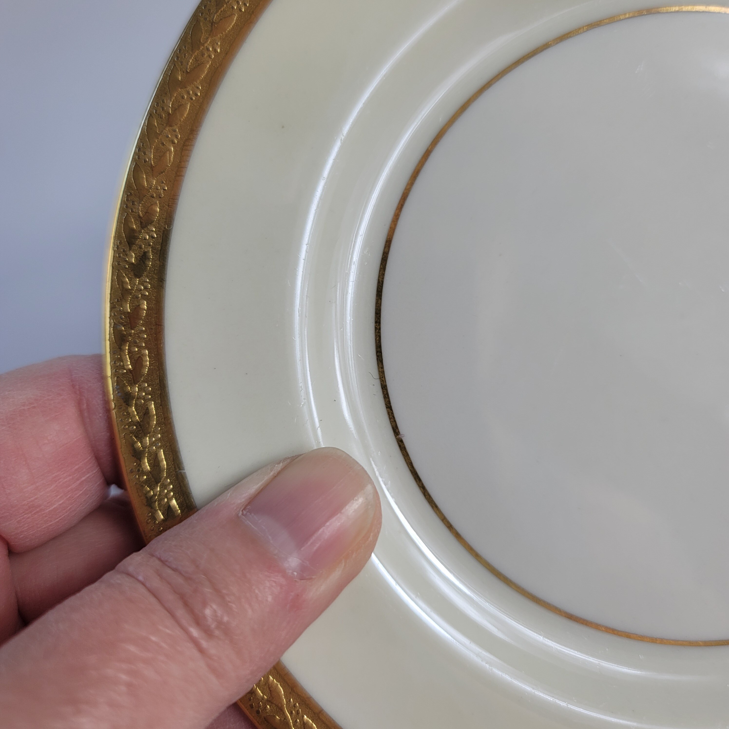 FOUR Haviland Madison Bread Plates Cream Band Gold Encrusted - Etsy