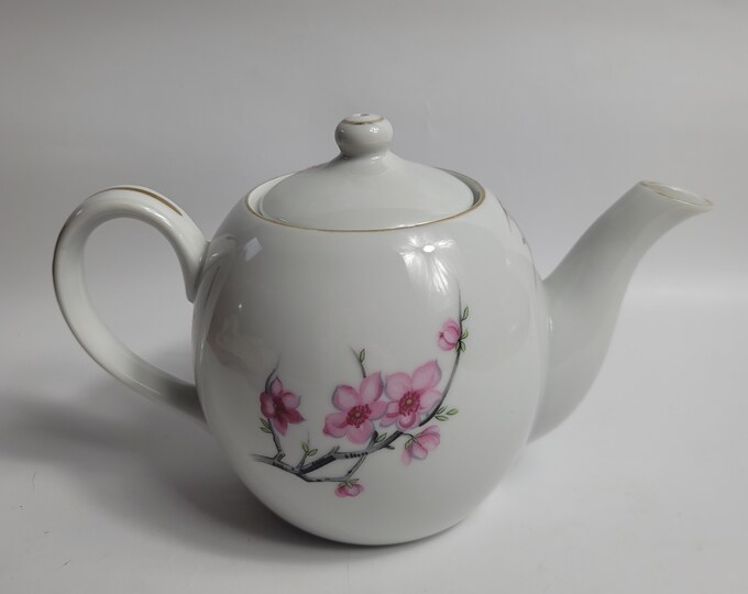 Diamond China Cherry Blossom Tea Pot White With Pink Flowers - Etsy