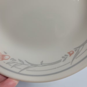 TWO Corning Corelle Rose Dinner Plates Beige Rose Flowers Gray Leaves ...