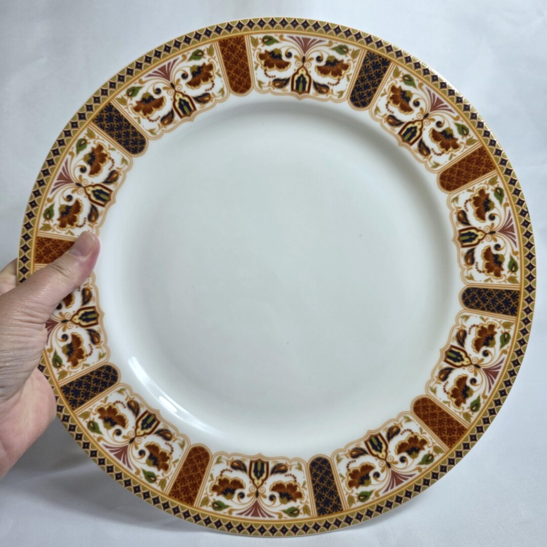 ONE Queens Imari 12 Inch Chop Plate Diamond Border With Floral Arches ...