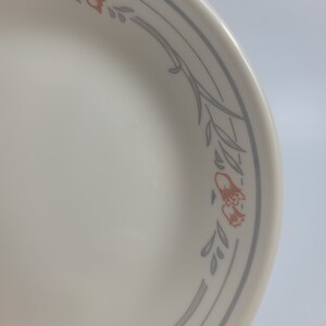 TWO Corning Corelle Rose Dinner Plates Beige Rose Flowers Gray Leaves ...