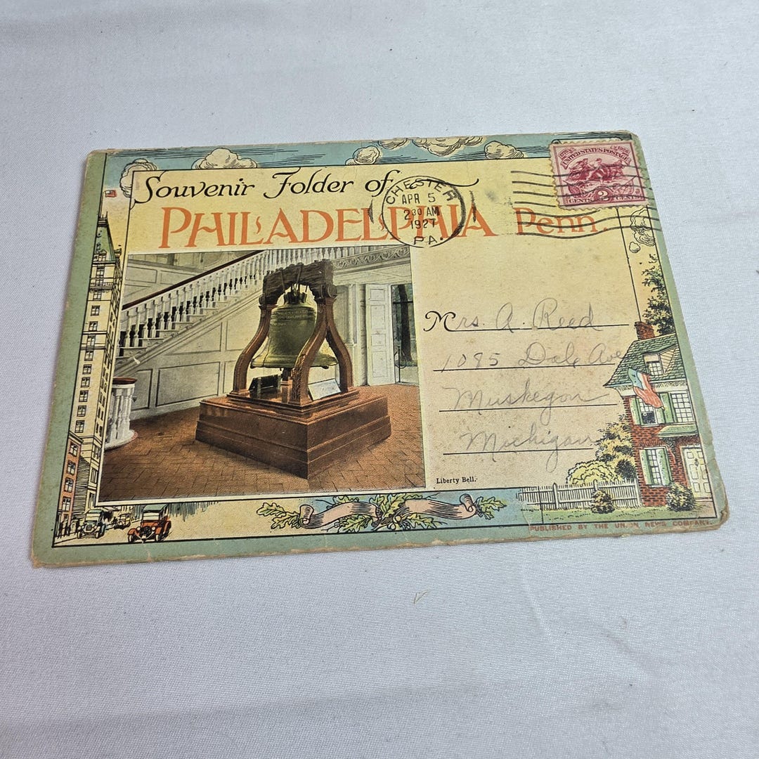 Vintage 1927 Foldout Postcard Folder Philadelphia Pennsylvania ...