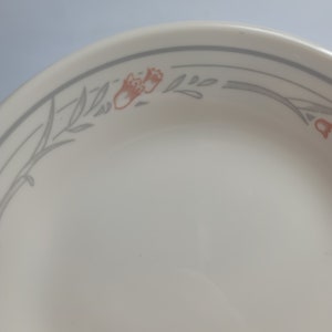 TWO Corning Corelle Rose Dinner Plates Beige Rose Flowers Gray Leaves ...