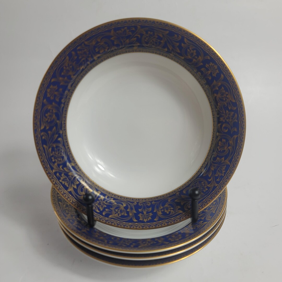 FOUR Sango Aristocrat Fruit Bowls Gold Scrolls on Cobalt Blue Rim - Etsy