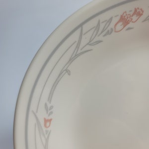 TWO Corning Corelle Rose Dinner Plates Beige Rose Flowers Gray Leaves ...