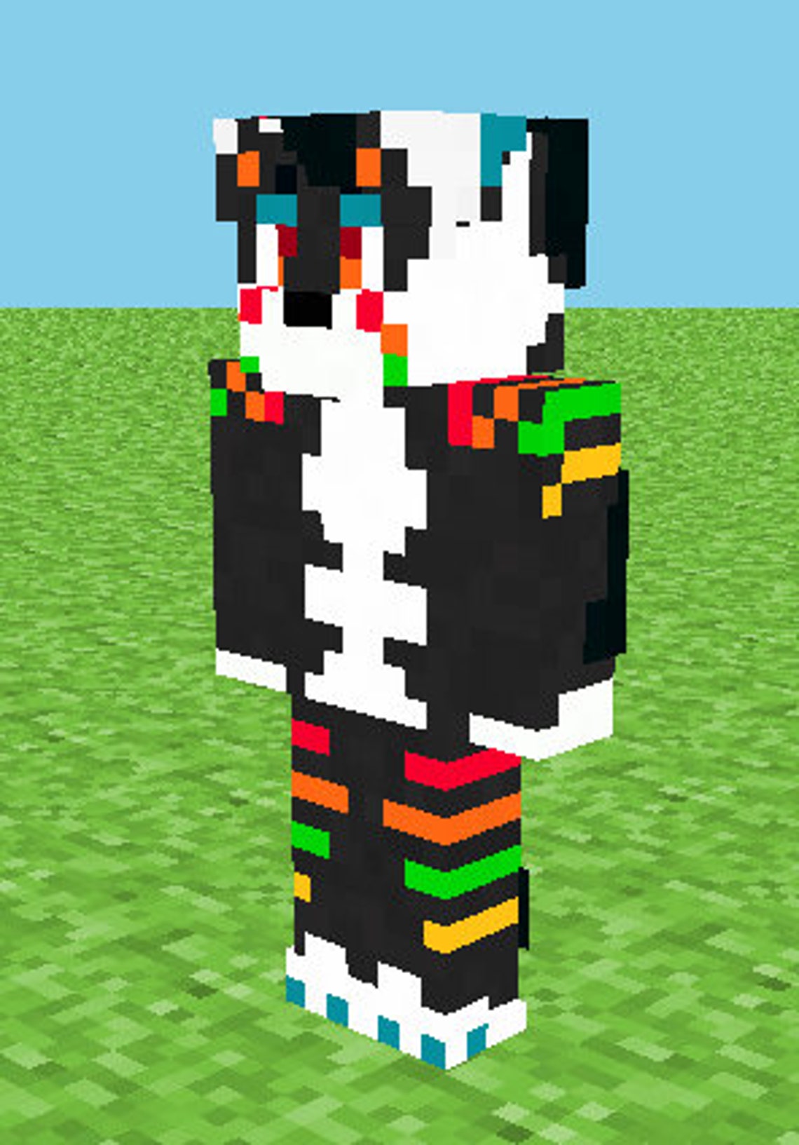 Custom Minecraft skin fursona original character | Etsy
