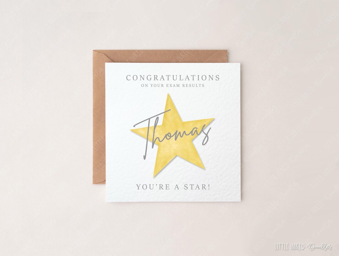 Congratulations on Your Exam Result Card, Personalised What a Star Card ...