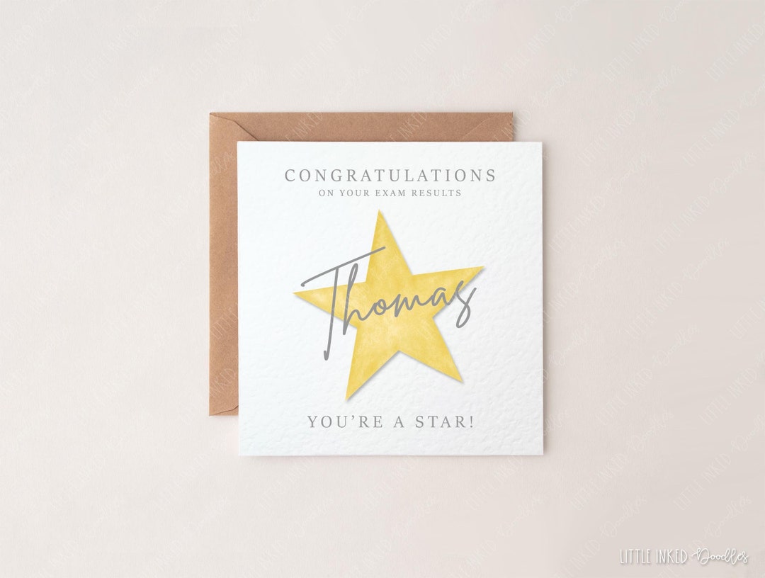 Congratulations on Your Exam Result Card, Personalised What a Star Card ...