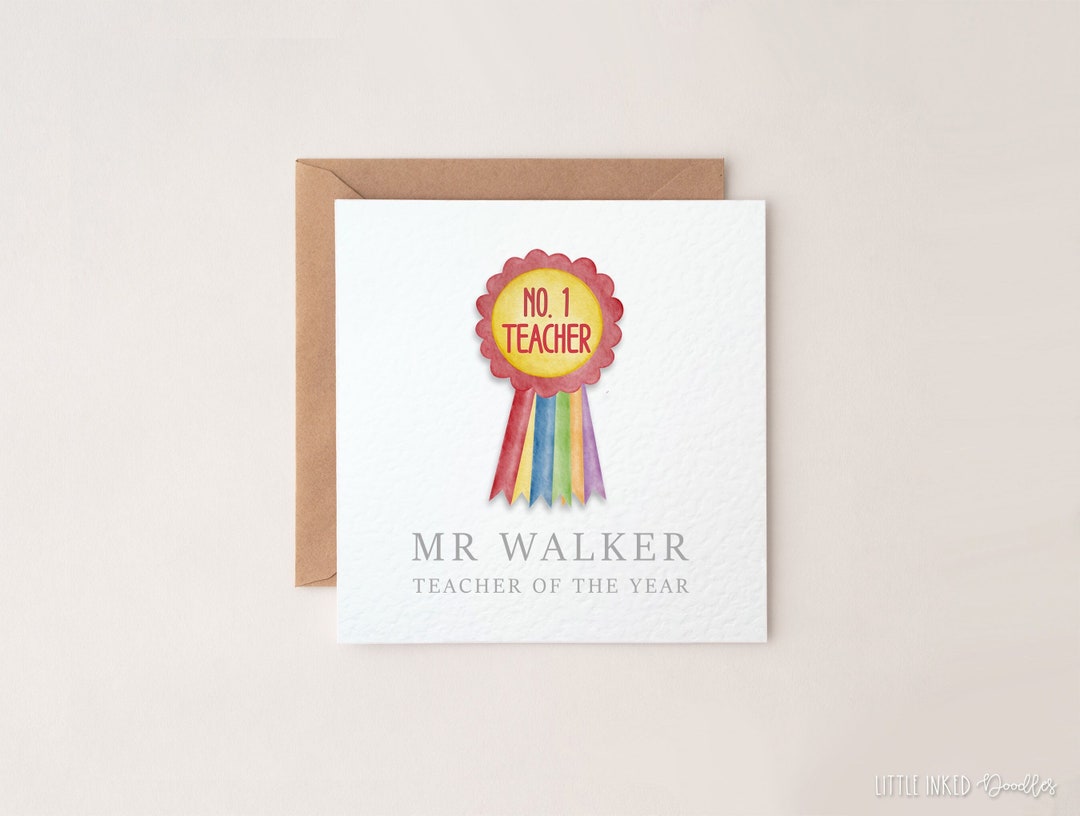 No.1 Teacher Card, Personalised Card for Teachers, Number 1 Teacher ...