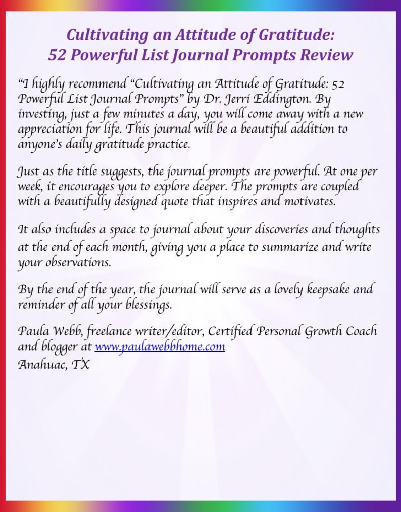 Cultivating an Attitude of Gratitude: 52 Powerful List Journal Prompts ...