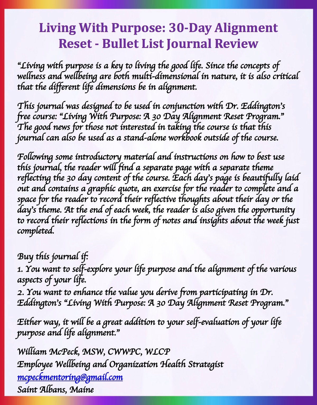 Living With Purpose: 30-day Alignment Reset - Bullet List Journal ...