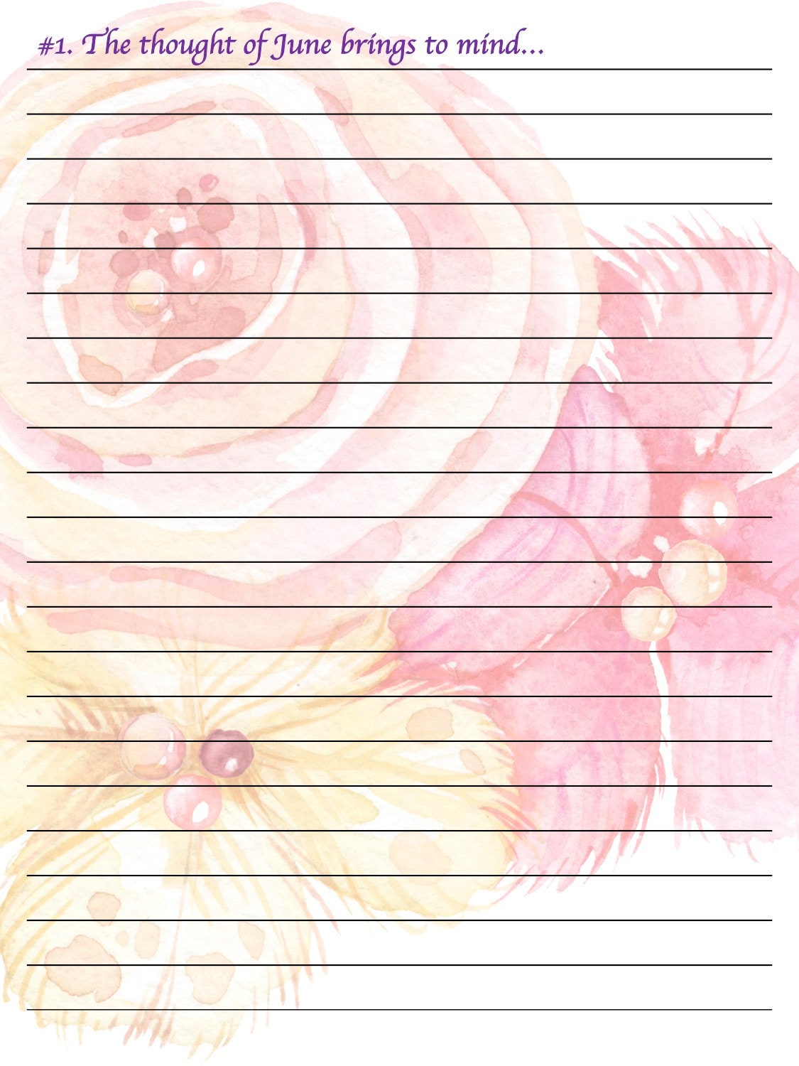 Journaling Through the Year: June Prompts Journal 30 Writing - Etsy