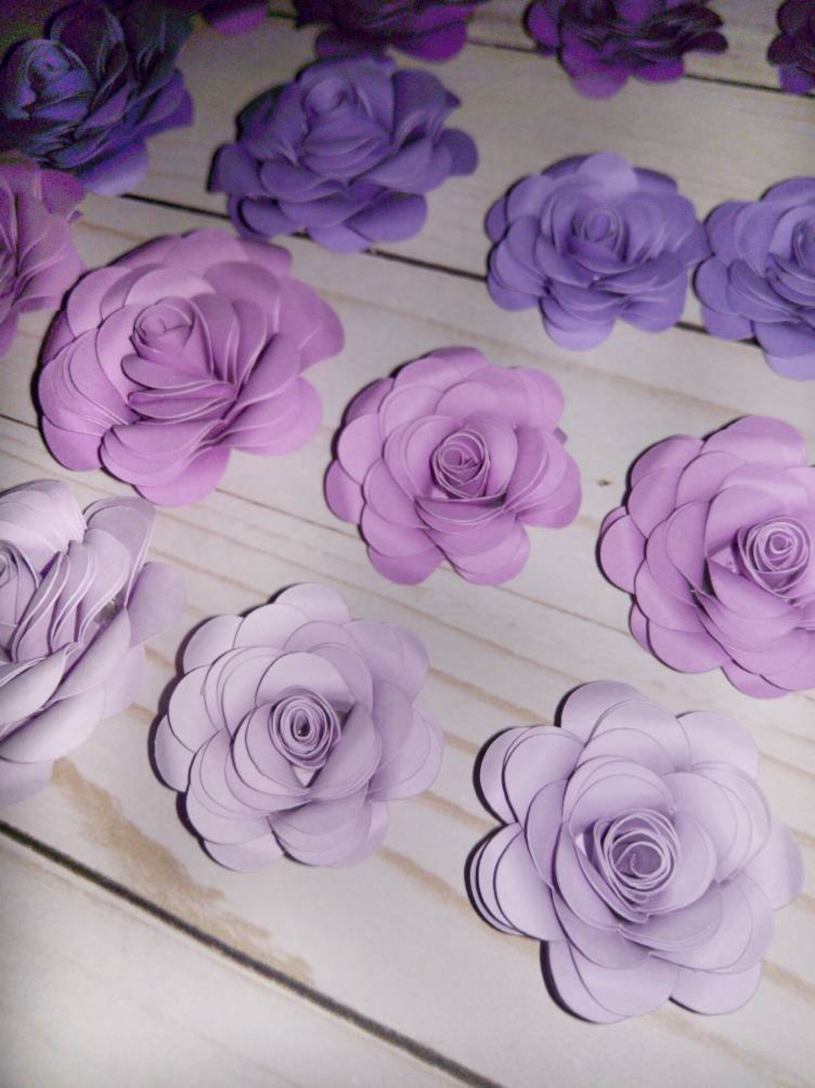 Rolled Small Paper Flowers / Purple Ombre / Centerpieces / - Etsy