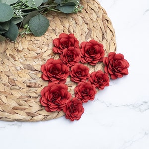 Red Rolled Small Paper Flowers for Centerpieces - Party Decorations ...