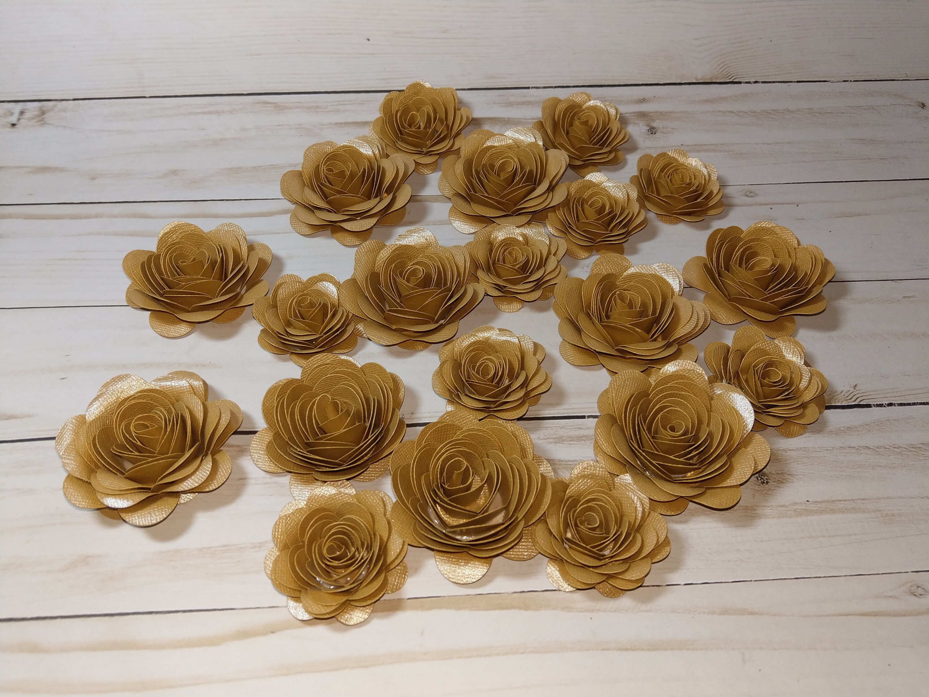 Shimmery Gold Paper Flowers, Party Decorations, Centerpieces - Etsy