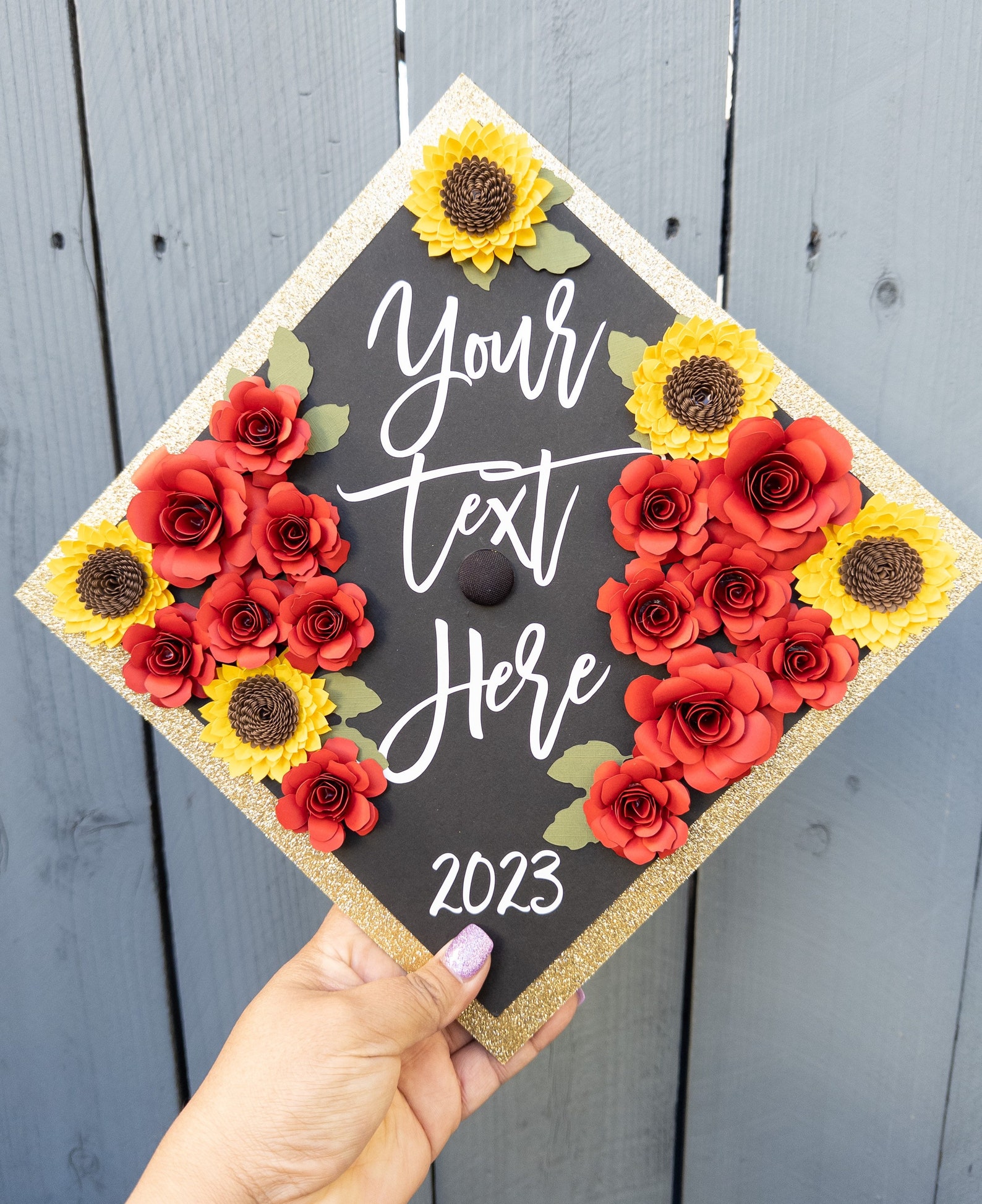 Custom Graduation Cap Topper Decorated Grad Cap Base Glitter - Etsy