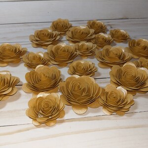 Shimmery Gold Paper Flowers, Party Decorations, Centerpieces - Etsy