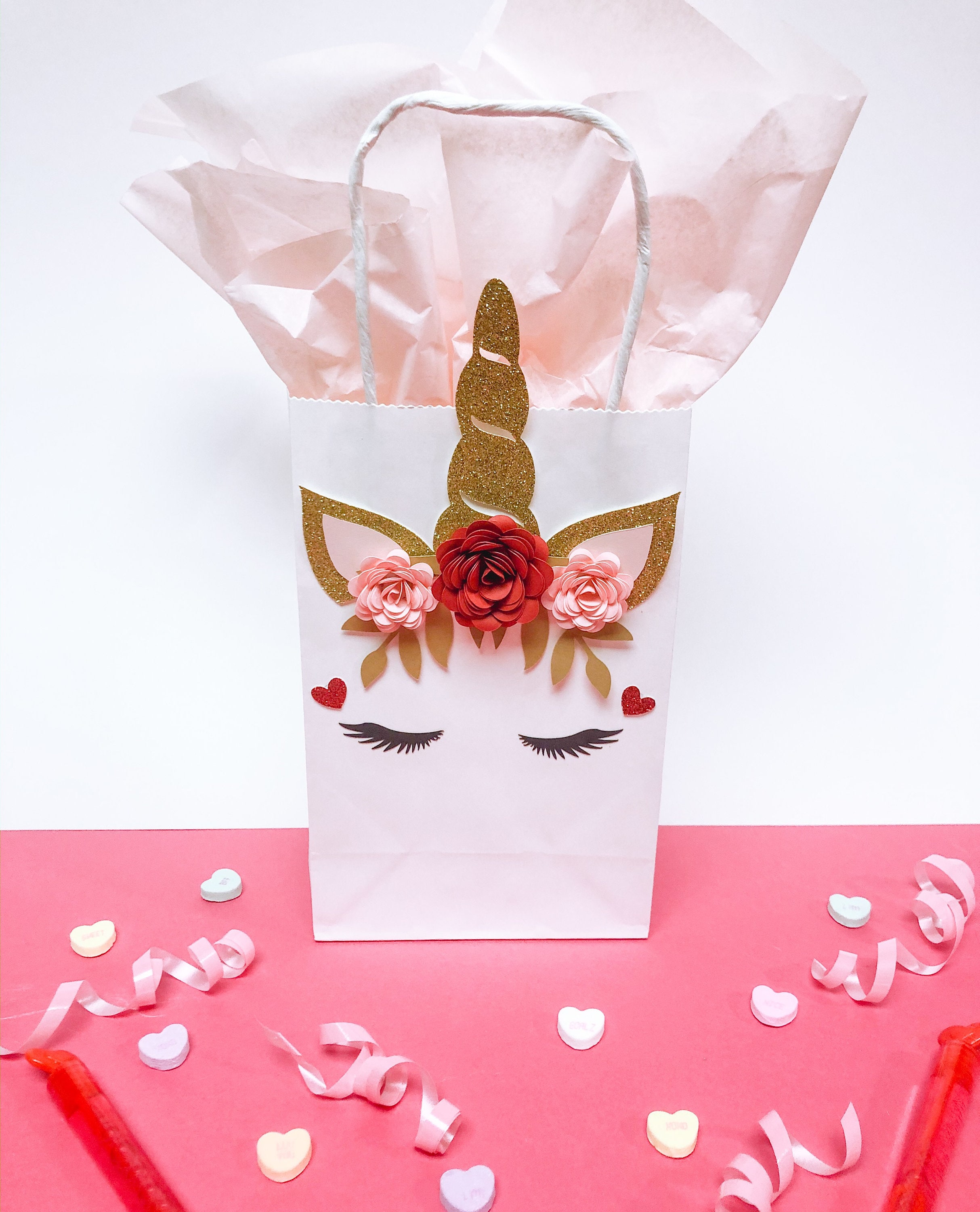 Valentine's Day Unicorn Favor Bag Unicorn Party Favor | Etsy